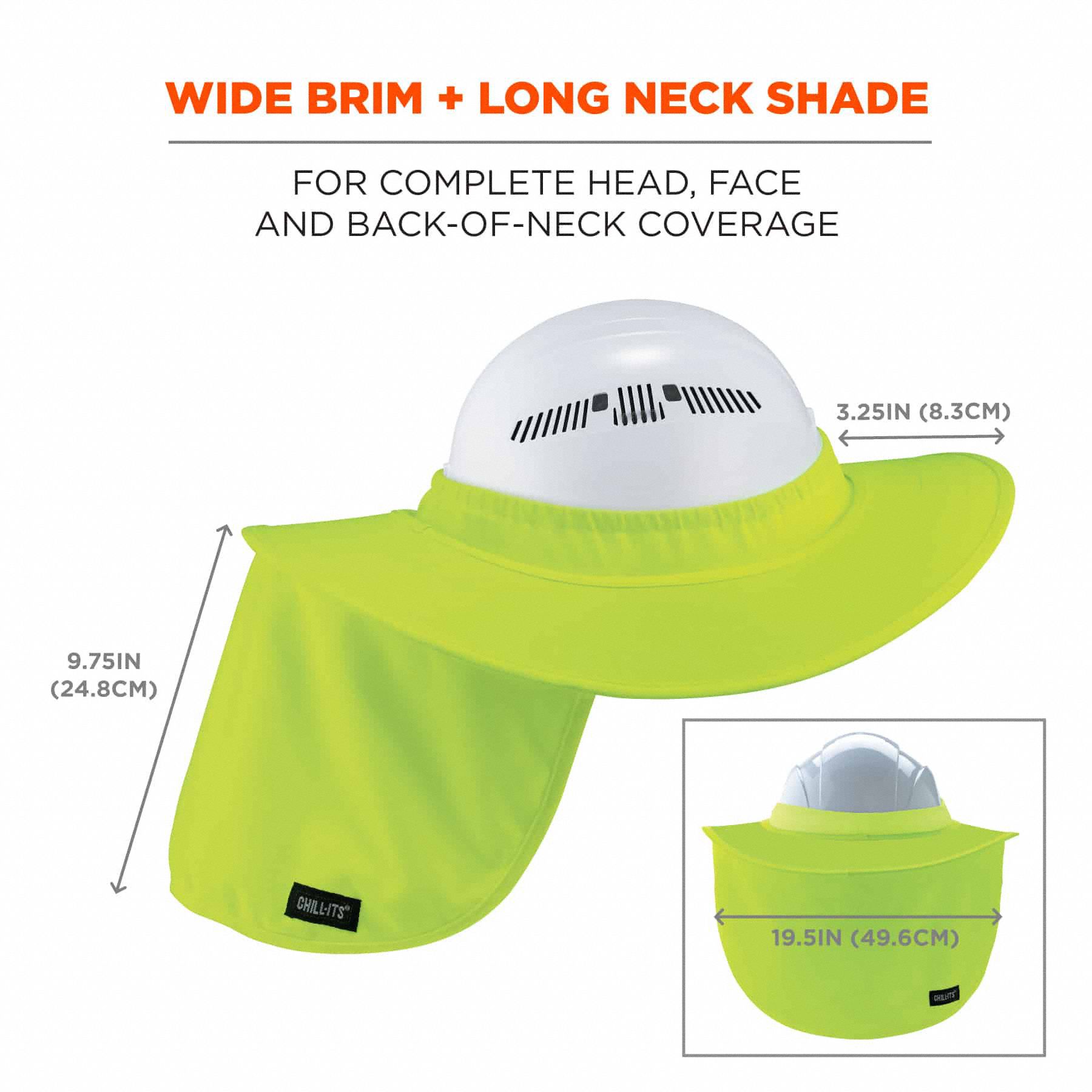 CHILL-ITS BY ERGODYNE Visor with Neck Shade: Yellow, Polyester, Over ...