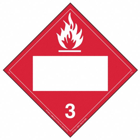 Flammable Liquid, 10 3/4 in Label Wd, DOT Container Placard - 19UA09 ...