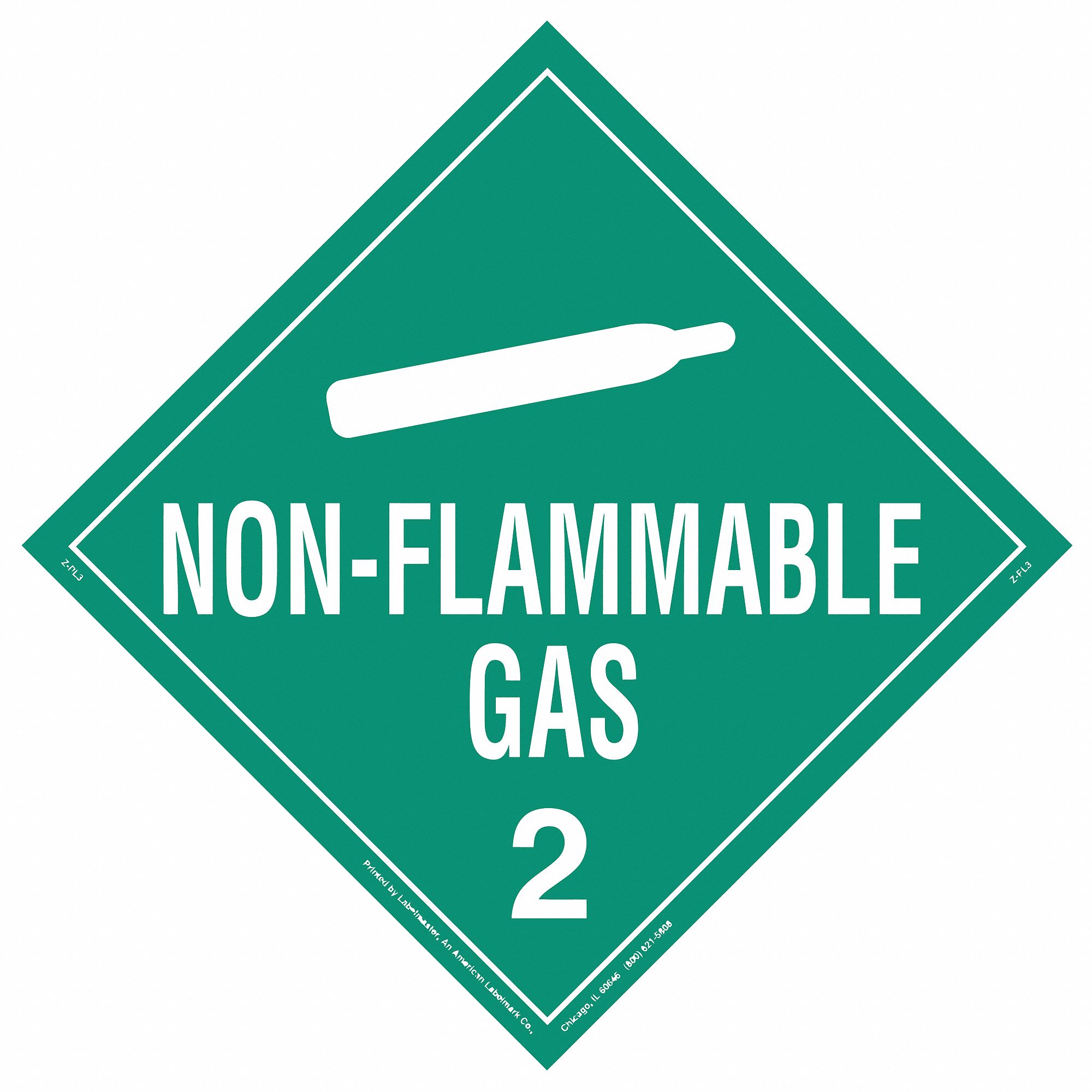 LABELMASTER, Non-Flammable Gas, 10 3/4 in x 10 3/4 in, DOT Container ...