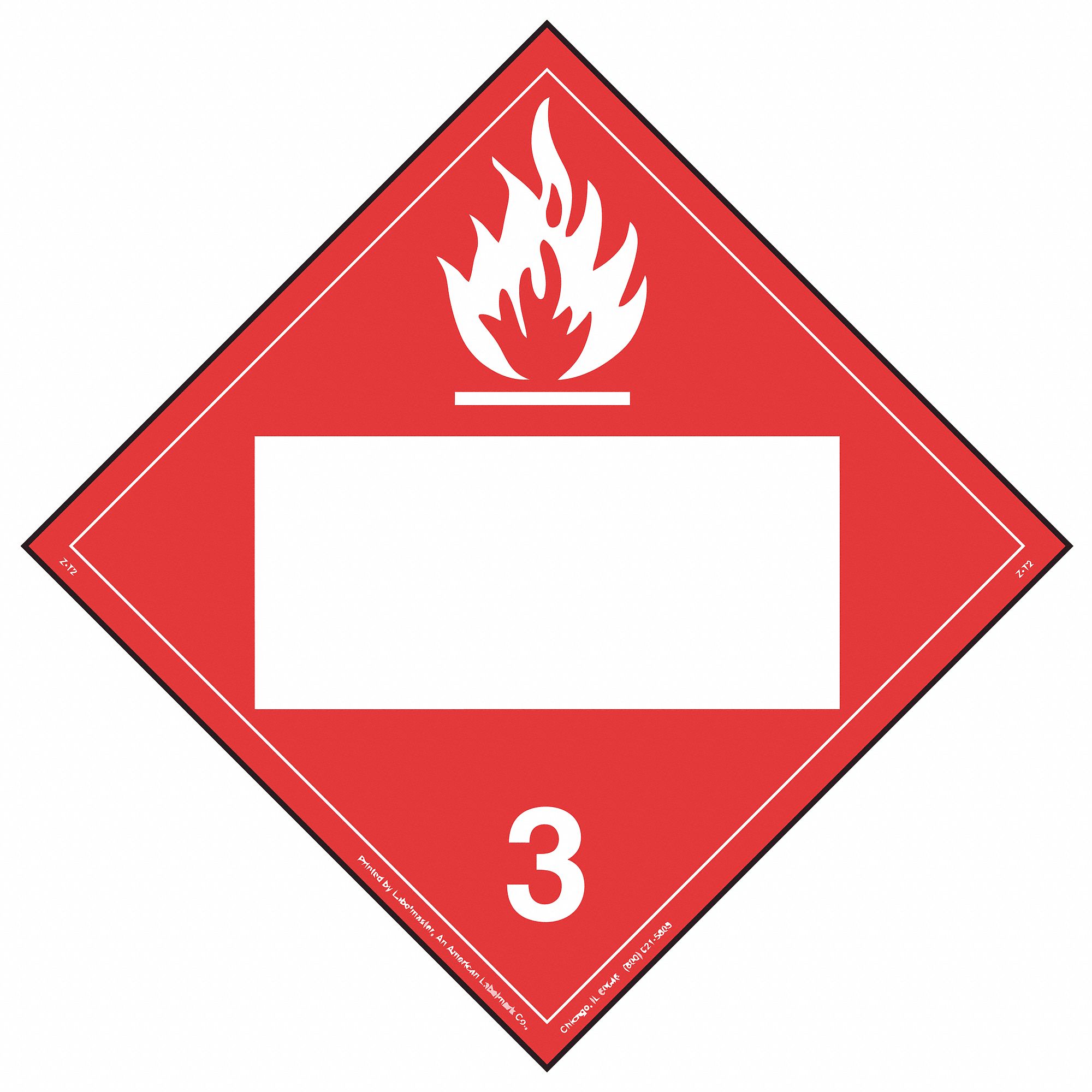 LABELMASTER DOT Container Placard: Flammable Liquid, 10 3/4 in Label Wd ...