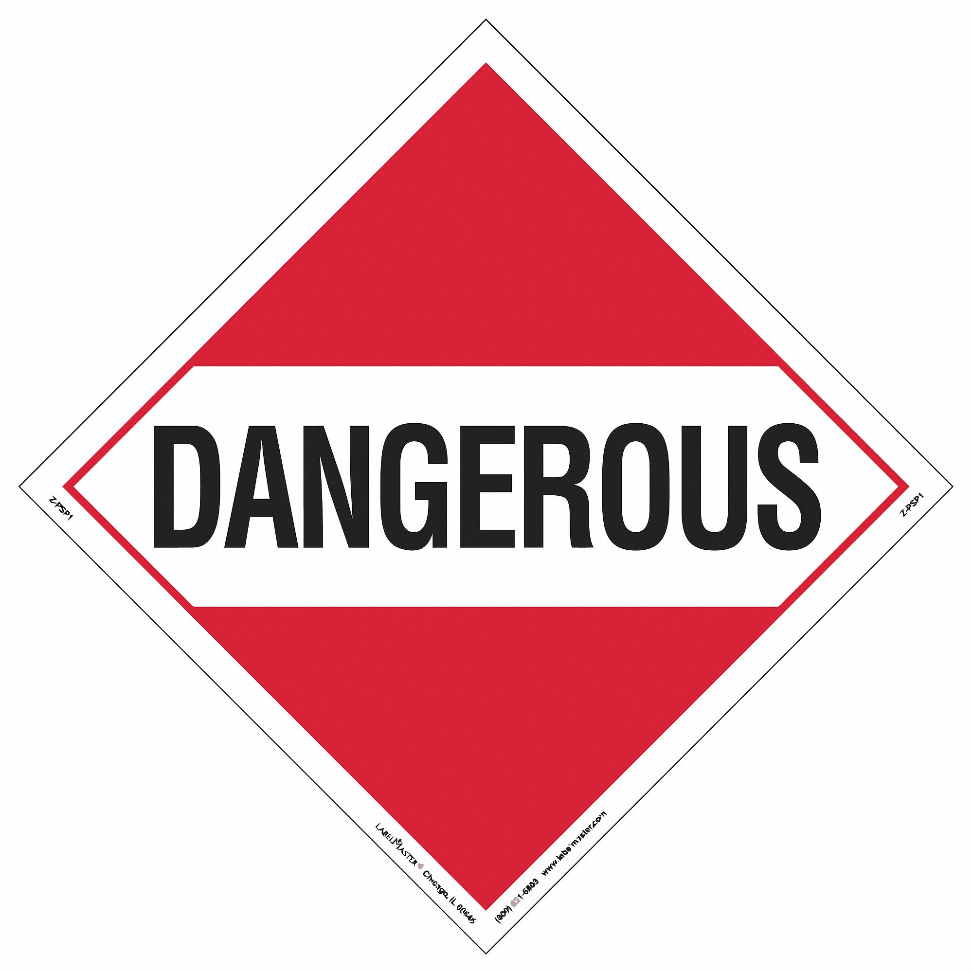 LABELMASTER, Dangerous, 10 3/4 in x 10 3/4 in, DOT Container Placard ...