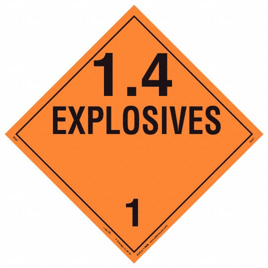 Explosives, 10 3/4 in Label Wd, DOT Container Placard - 19UA53|19UA53 ...