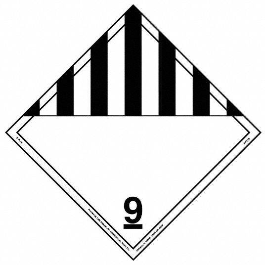 Misc. Dangerous Goods, 10 3/4 in Label Wd, DOT Container Placard ...