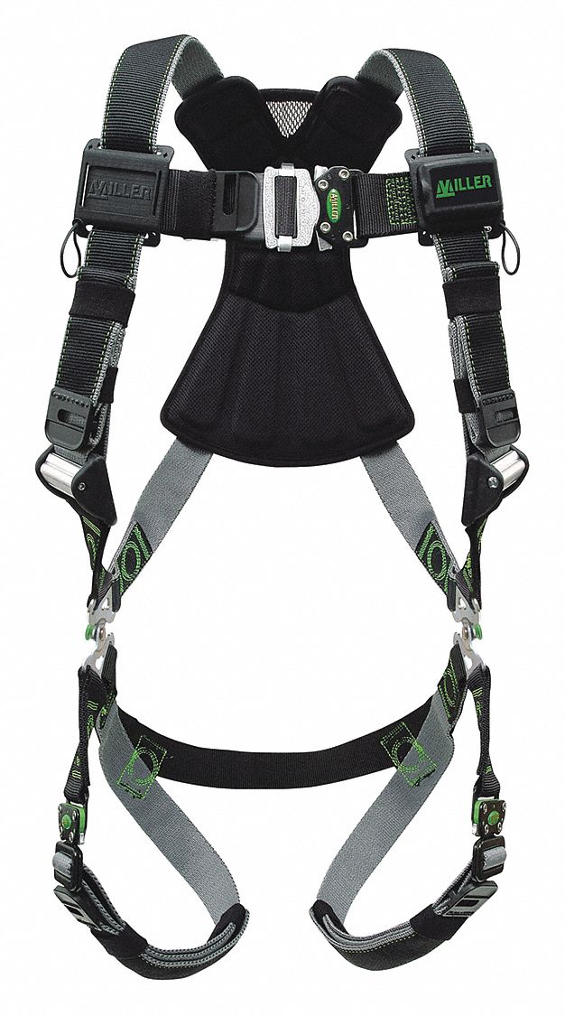 MILLER, Vest Harness, Quick-Connect / Quick-Connect, Full Body Harness ...