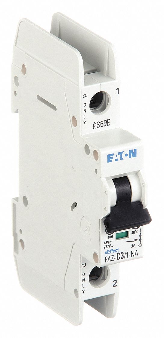 EATON, 3 A Amps, 48V DC, IEC Miniature Circuit Breaker - 19YF83|FAZ-C3/1-NA-SP - Grainger