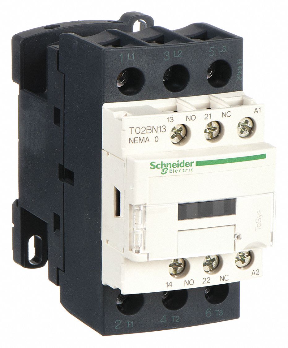 SCHNEIDER, Non-Reversing, 3 Poles, NEMA Magnetic Contactor - 19YH71|T02BN13B7 - Grainger