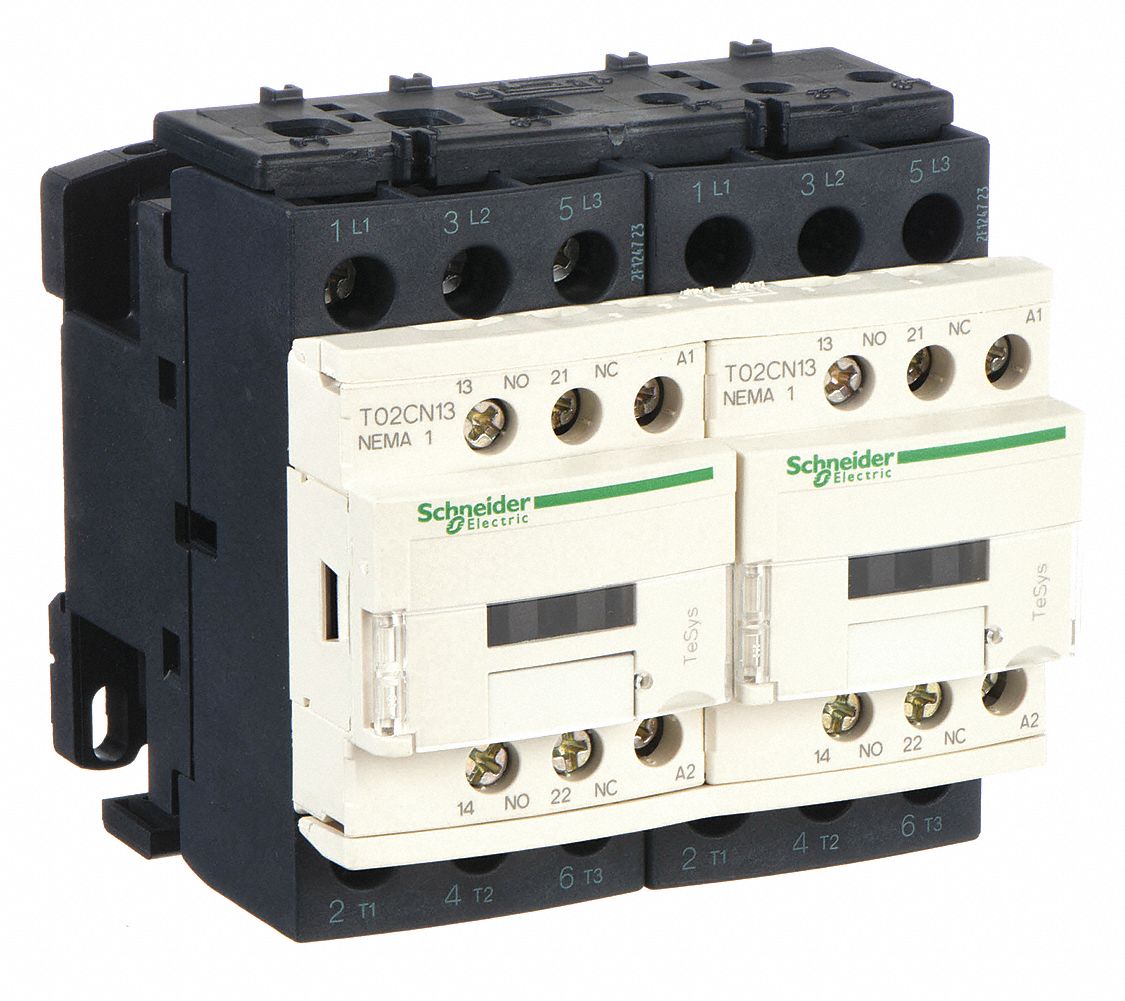 SCHNEIDER, Reversing, 3 Poles, NEMA Magnetic Contactor - 19YH91 ...