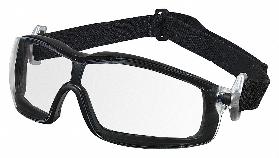CONDOR SAFETY GOGGLES, NYLON/PC, ANTI-FOG, BLACK/CLEAR, CSA Z94.3, UV ...