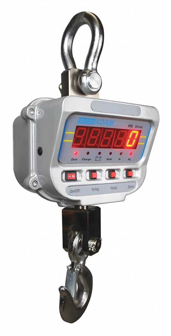 ADAM EQUIPMENT, 5,000 kg_10,000 lb Capacity, 1kg/2 lb, Crane Scale ...