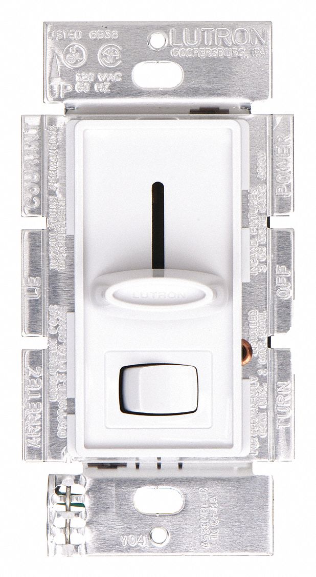 LUTRON, Fluorescent, 1-Pole, 3-Way, Lighting Dimmer - 19YP96|SF-12P-277-3-WH - Grainger