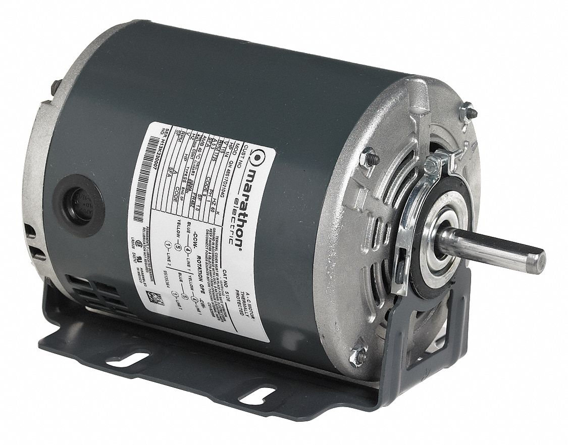 General Purpose Motor, 1/2 HP, Split-Phase, Nameplate RPM 1725, Voltage ...