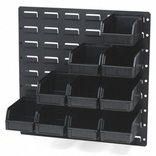 LEWISBINS, 18 in x 18 in x 7 1/4 in, 1 Sides, Louvered Bench Rack ...