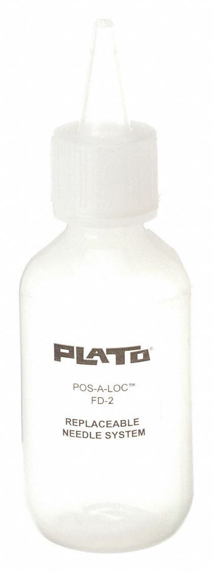 PLATO Flux Dispenser: 2 oz, Needle Tip, Solder Flux, Clear/Gray - Grainger