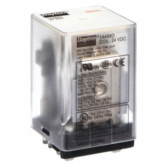 DAYTON, Socket Mounted, 10 A Current Rating, General Purpose Relay ...