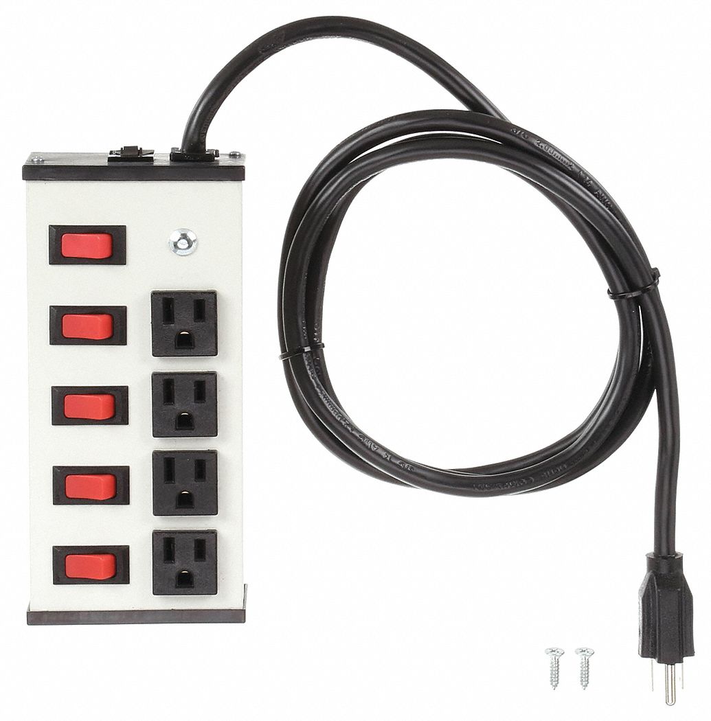 WIREMOLD, 4 Outlets, 6 ft Cord Lg, Outlet Strip - 1A944|UL208BC - Grainger