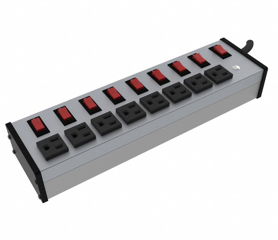 POWER FIRST Barra Multicontactos con 8 contactos Aluminio Gris - Barras ...