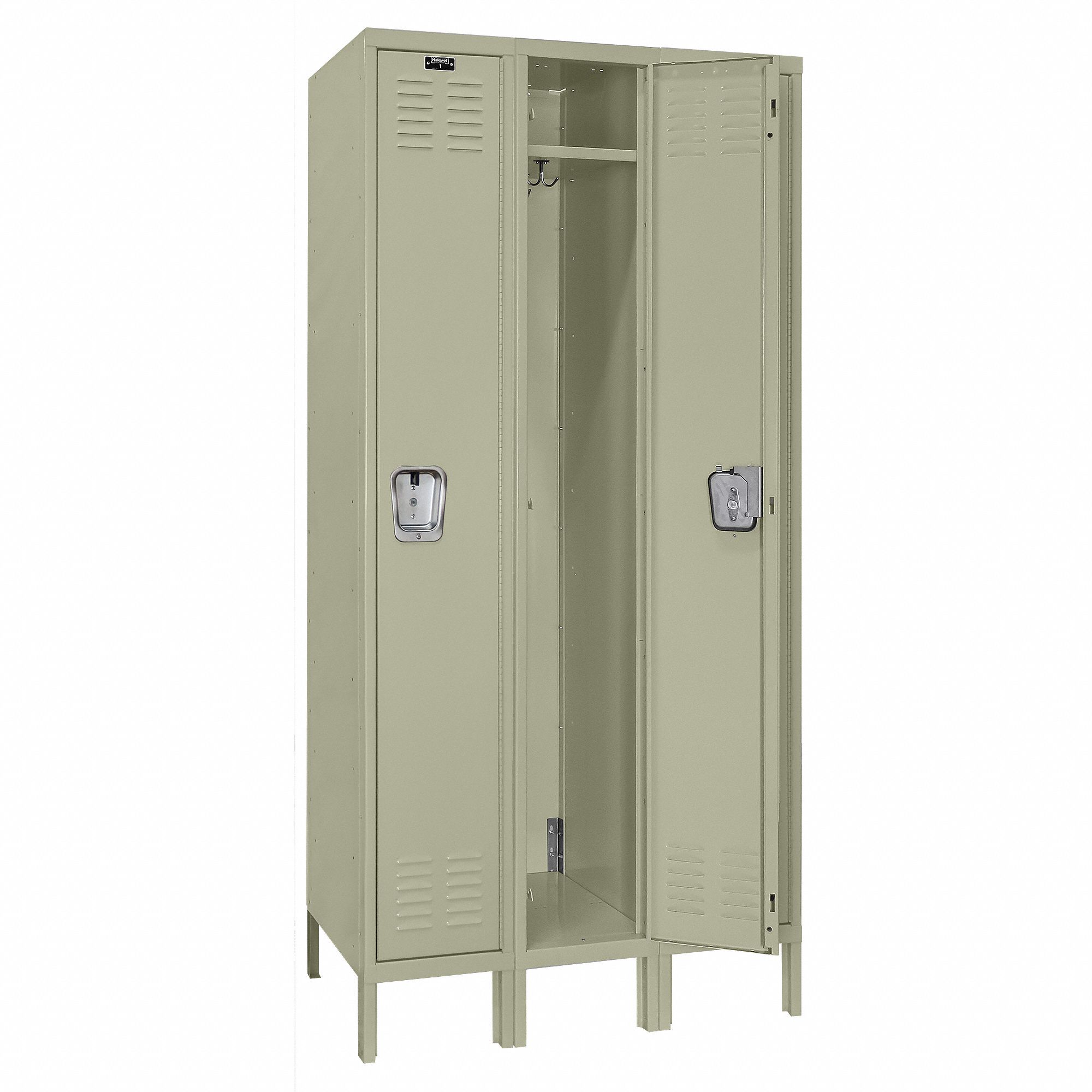HALLOWELL Wardrobe Locker: 54 in x 24 in x 78 in, Louvered, 1 Tiers, 3 ...