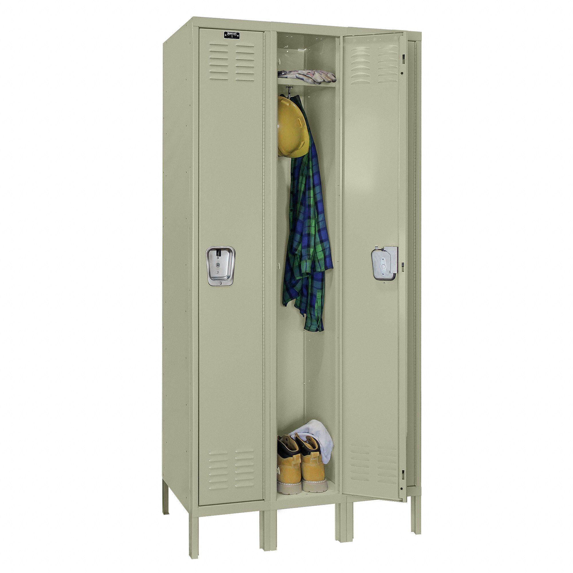 HALLOWELL Wardrobe Locker: 54 in x 24 in x 78 in, Louvered, 1 Tiers, 3 ...