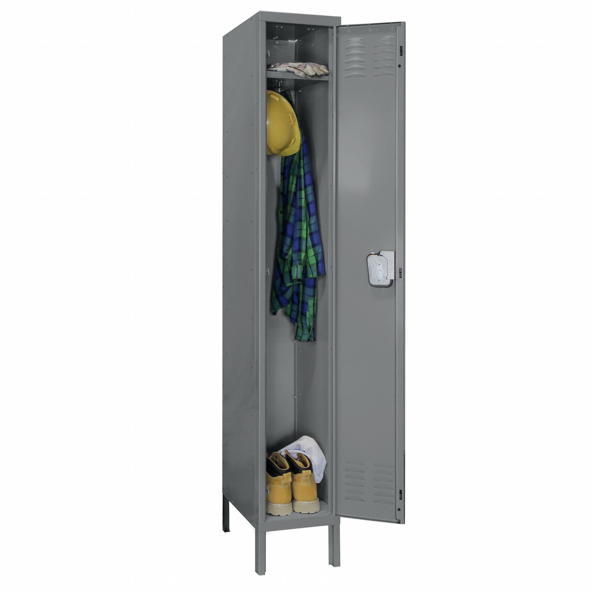 HALLOWELL Wardrobe Locker: 18 in x 18 in x 78 in, Louvered, 1 Tiers, 1 ...