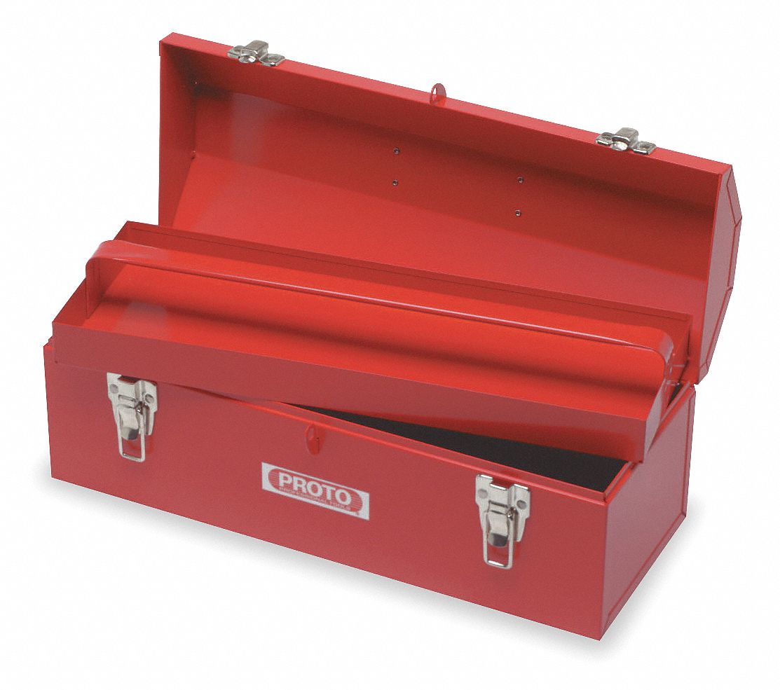 Steel, Portable Tool Box, 19 in Overall Width, 7 in Overall Depth, 7 in ...