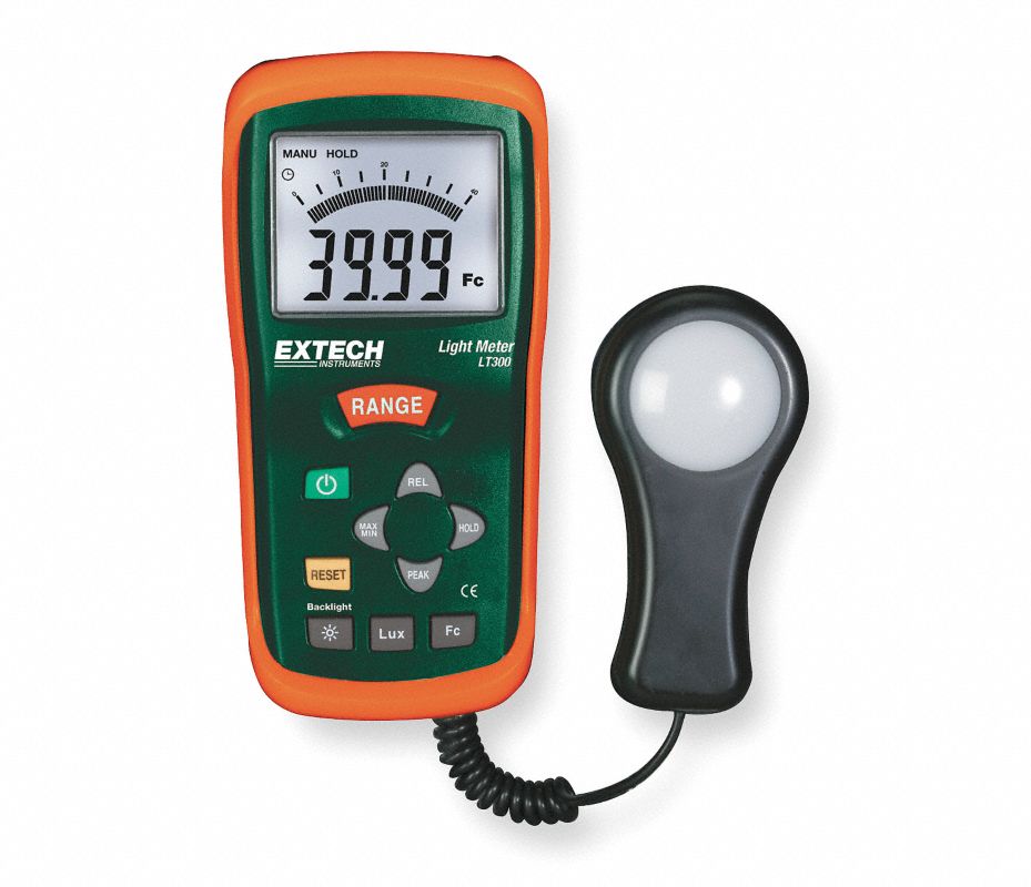 EXTECH Medidor de Luz , 24L pulg. , 0 a 40 , 000 FC - 1AEV6 | LT300 ...