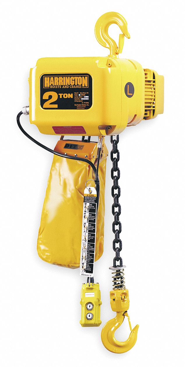 H4 Electric Chain Hoist, 1000 lb Load Capacity, 230/460V, 10 ft Hoist ...