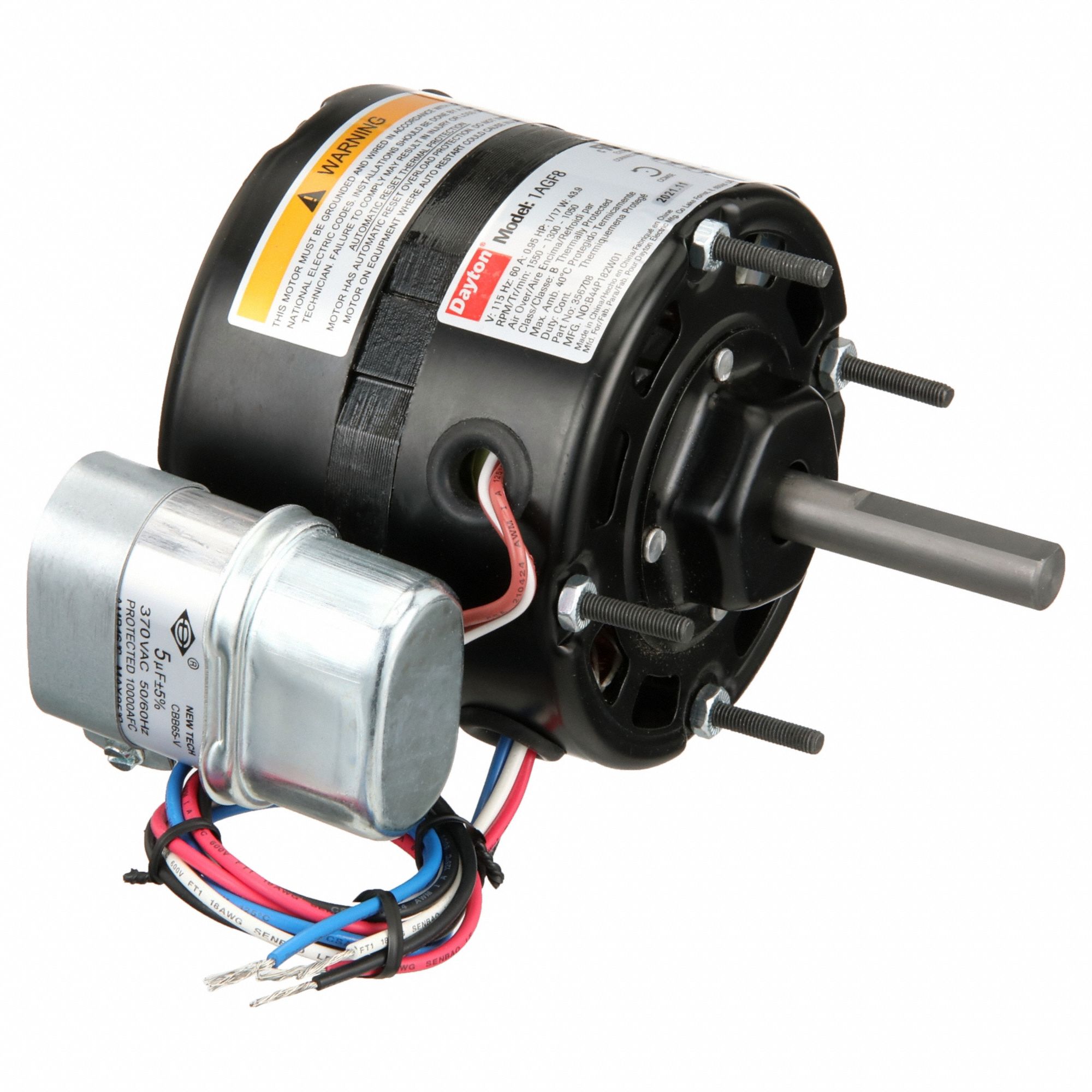DAYTON, Stud, Shaded Pole, Direct Drive Blower Motor - 1AGF8|1AGF8 ...