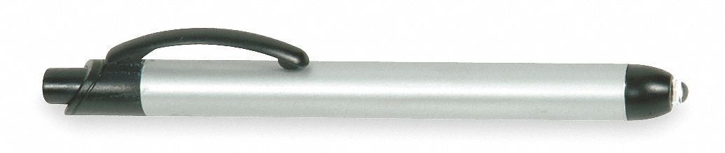 Penlight, Aluminum, Maximum Lumens Output: 4, Silver, 5.80 in - Grainger