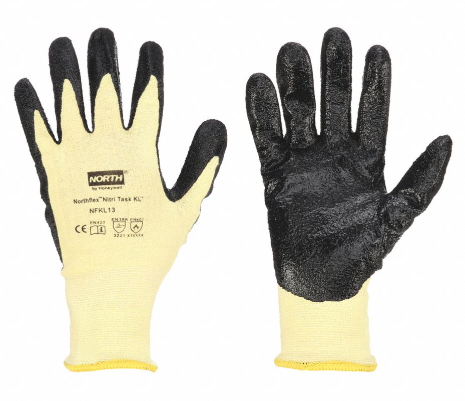 HONEYWELL Guantes Recubiertos, Amarillo/Negro - 1AHR1 | NFKL13/7S ...