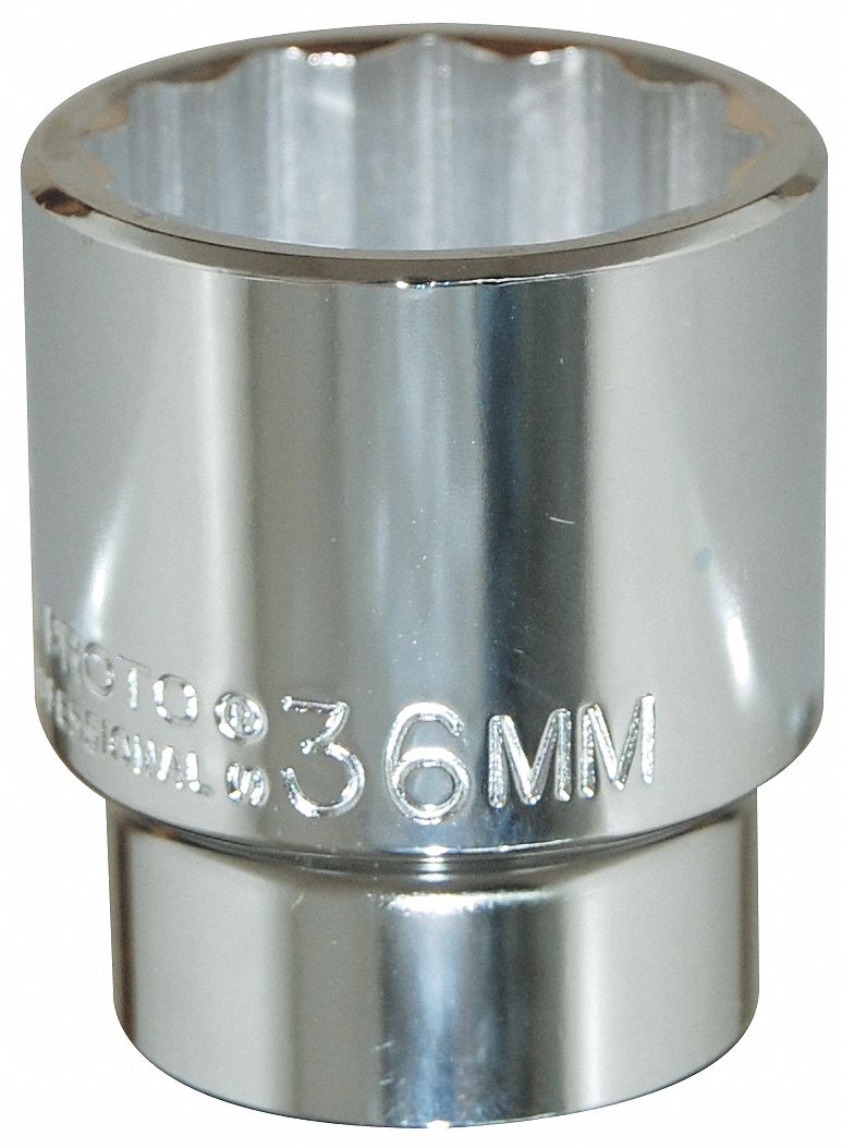 PROTO Socket, 1/2 in. Dr, 36mm, 12 Pt. - 1AN57|J5436M - Grainger