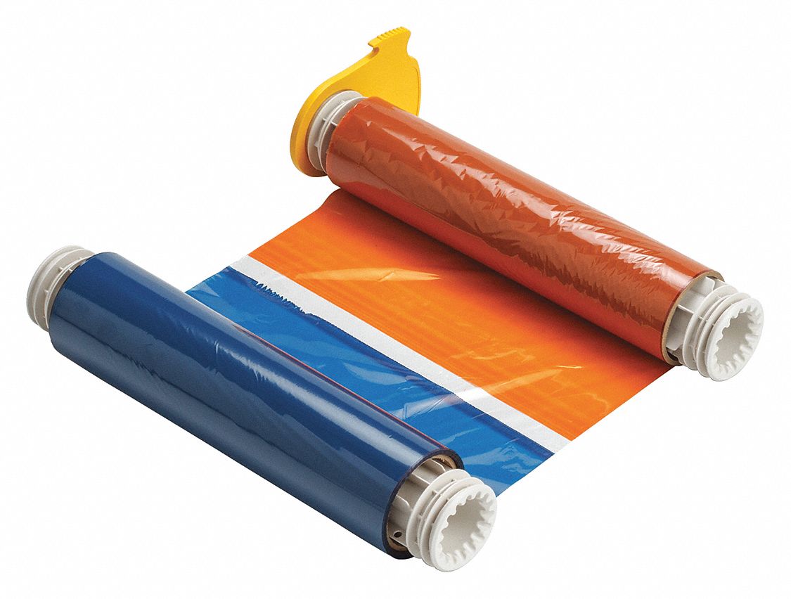 8 13/16 in x 200 ft, Black/Blue/Orange/Red, Label Printer Ribbon ...