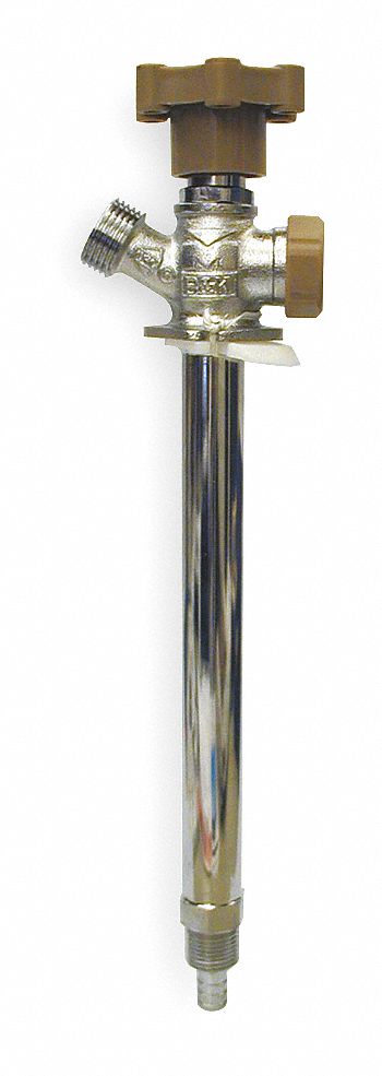 10 inL Chrome Plated Brass Frost Proof Sillcock, ABS Handle, MNPT or ...