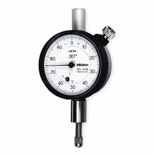 MITUTOYO Dial Indicator - Lug Back: 0 in to 0.25 in Range, Continuous Reading, 0-100 Dial ...