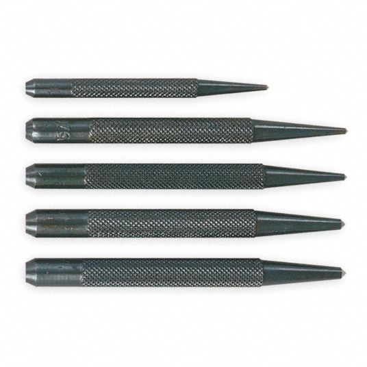MITUTOYO Center Punch Set: 1/16 in_5/32 in Tip Size, 3 in_4 in Overall ...