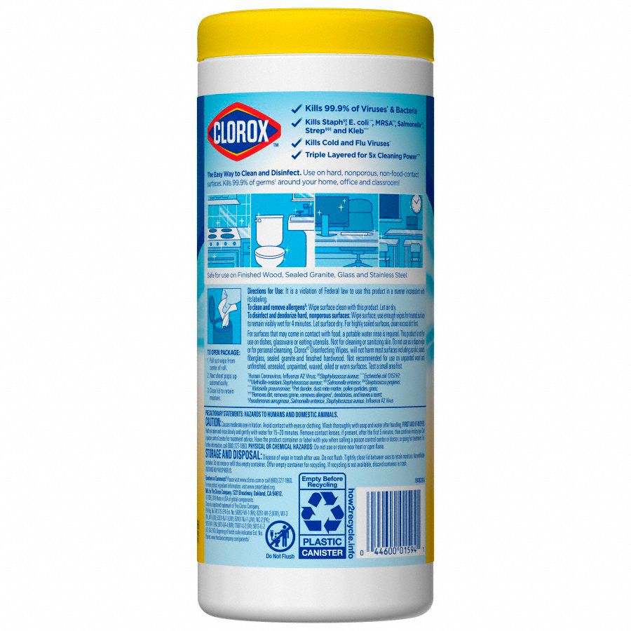 CLOROX Disinfecting Wipes: Canister, 35 ct Container Size, Ready to Use ...