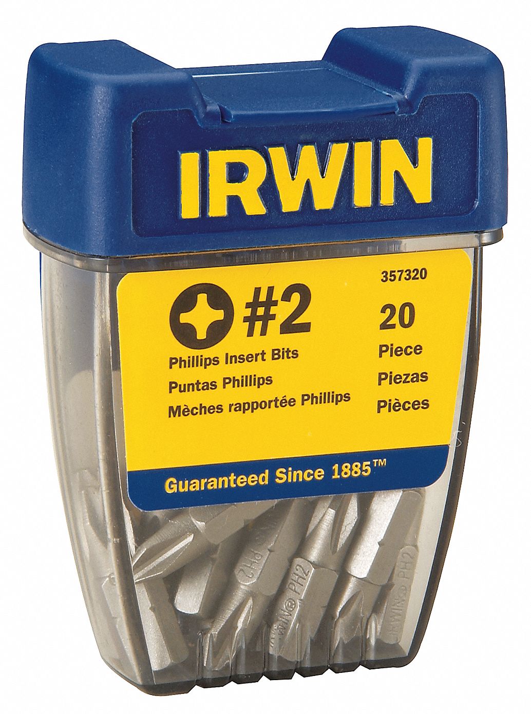 IRWIN #2, Phillips, Insert Bit, 1/4" Hex Shank Size, PK 20 - 1AVF4 ...