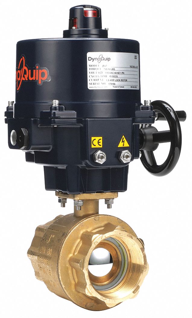 DYNAQUIP CONTROLS Brass Electronic Actuated Ball Valve, 3 in Pipe Size ... DYNAQUIP CONTROLS Brass Electronic Actuated Ball Valve, 3 in Pipe Size ...