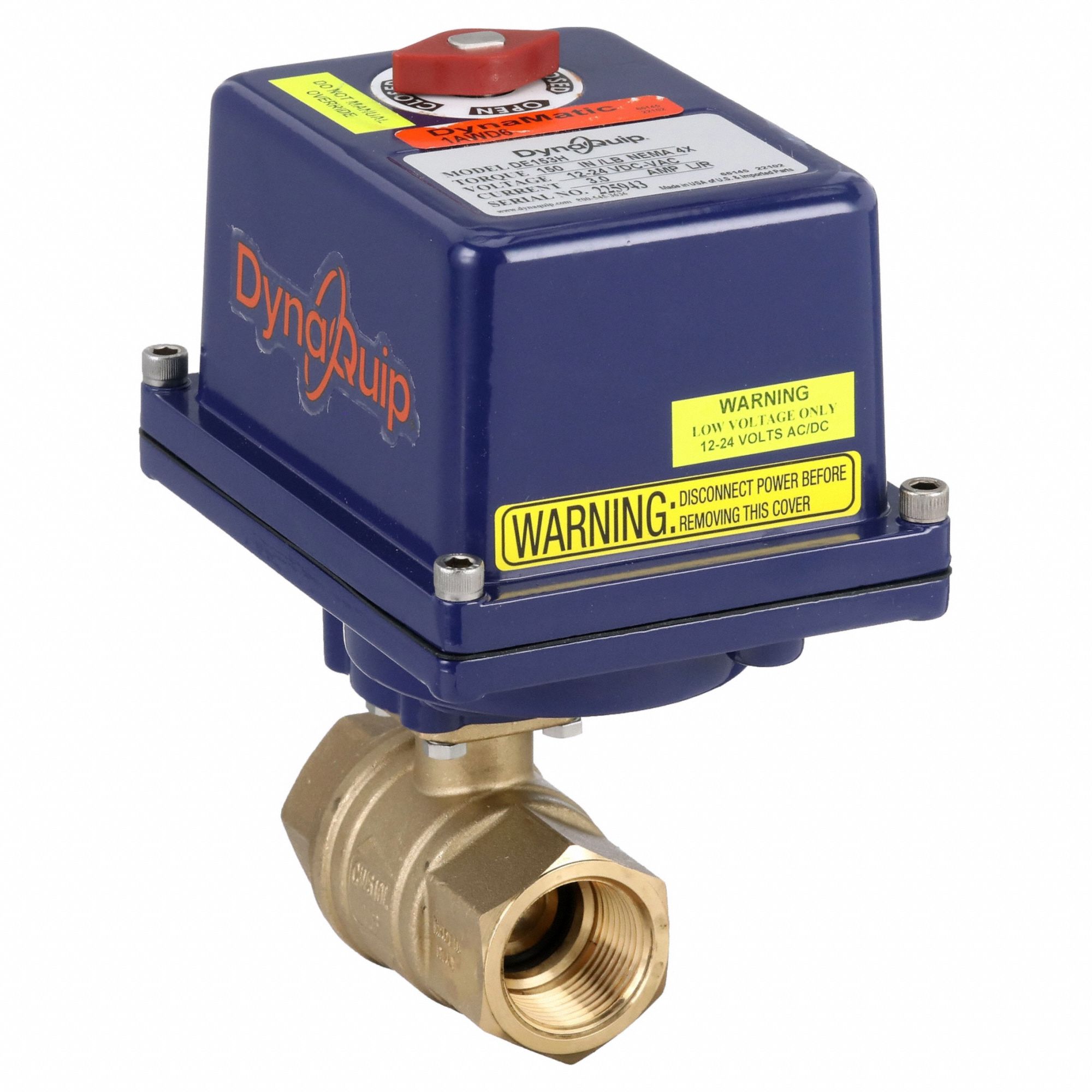 DYNAQUIP CONTROLS, 1 in, Brass, Electrically Actuated Two-Way Ball ... DYNAQUIP CONTROLS, 1 in, Brass, Electrically Actuated Two-Way Ball ...