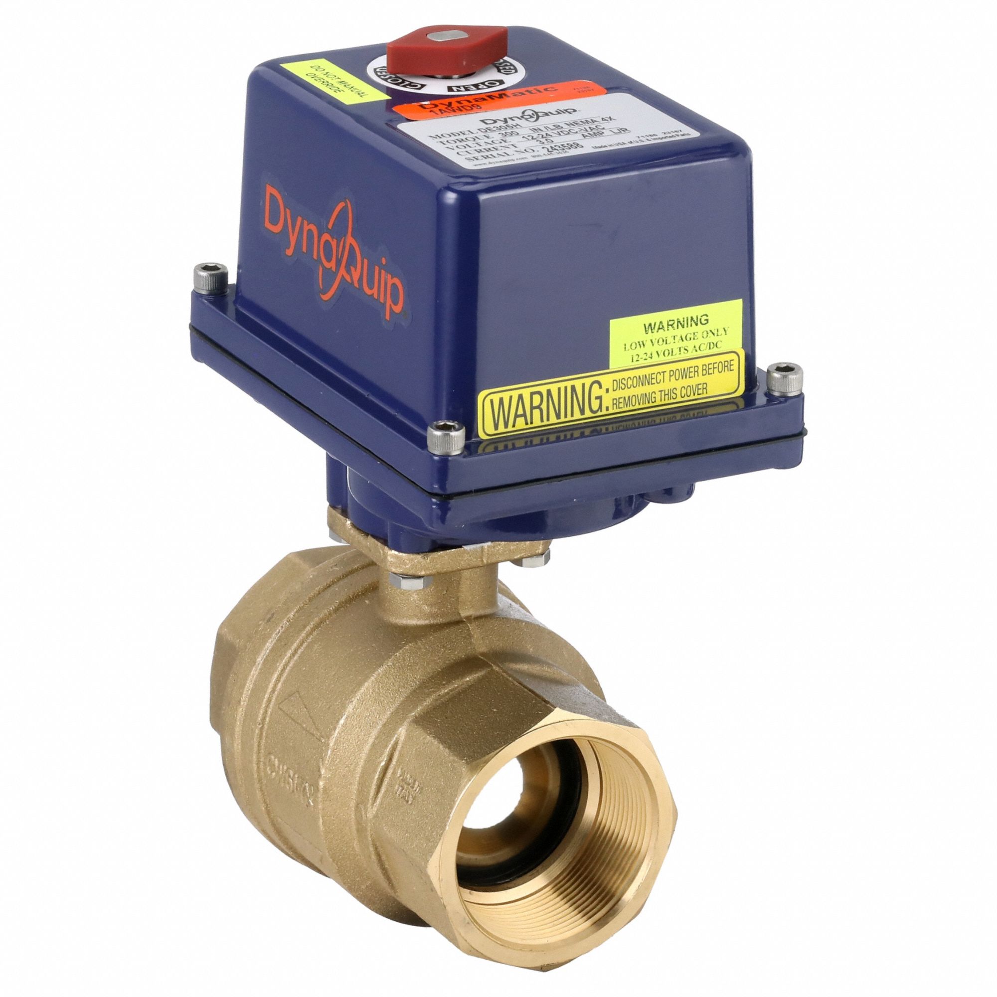 DYNAQUIP CONTROLS, 2 in, Brass, Electrically Actuated Two-Way Ball ...