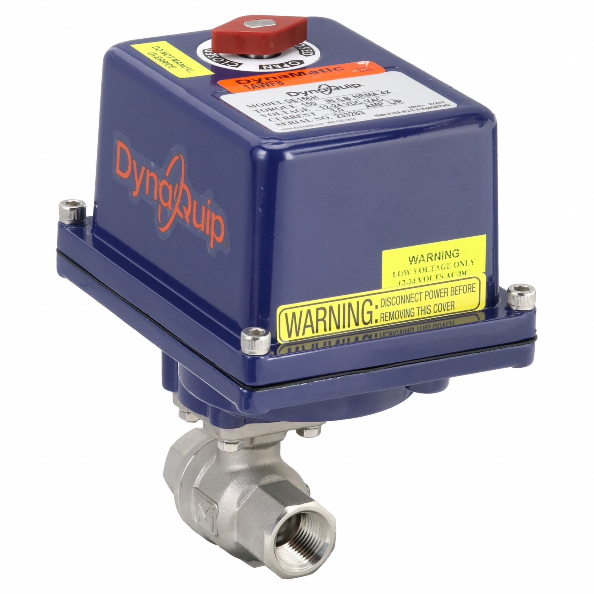 DYNAQUIP CONTROLS Válvula Bola Actución Eléc,Tub 1/2",RTFE - Válvulas ...