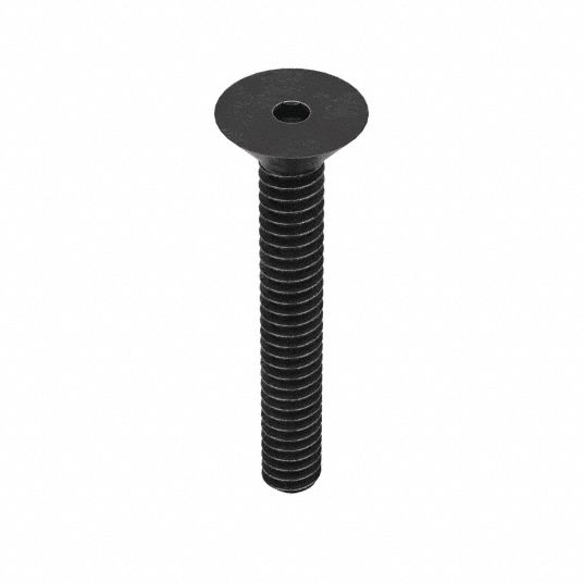 Flat, Socket Flat Head Cap Screw, #4-40, Steel, Alloy Steel, Black ...