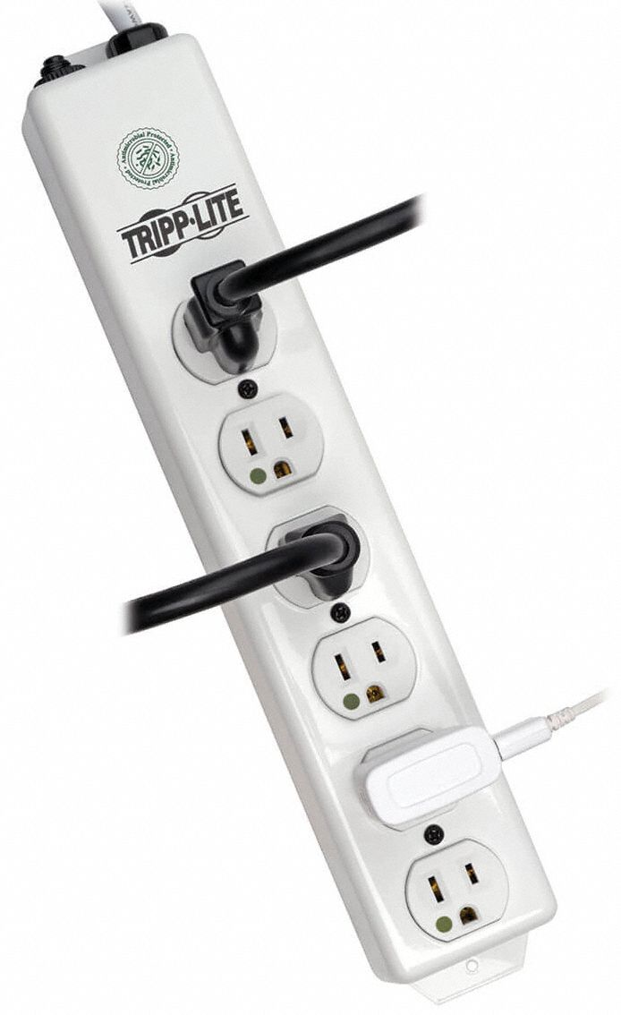 TRIPP LITE Outlet Strip: 6 Outlets, 6 ft Cord Lg, 15 A Max. Amps, Metal ...