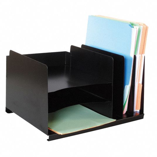 File Holder,8-3/4 In. H,Black,Steel - Grainger