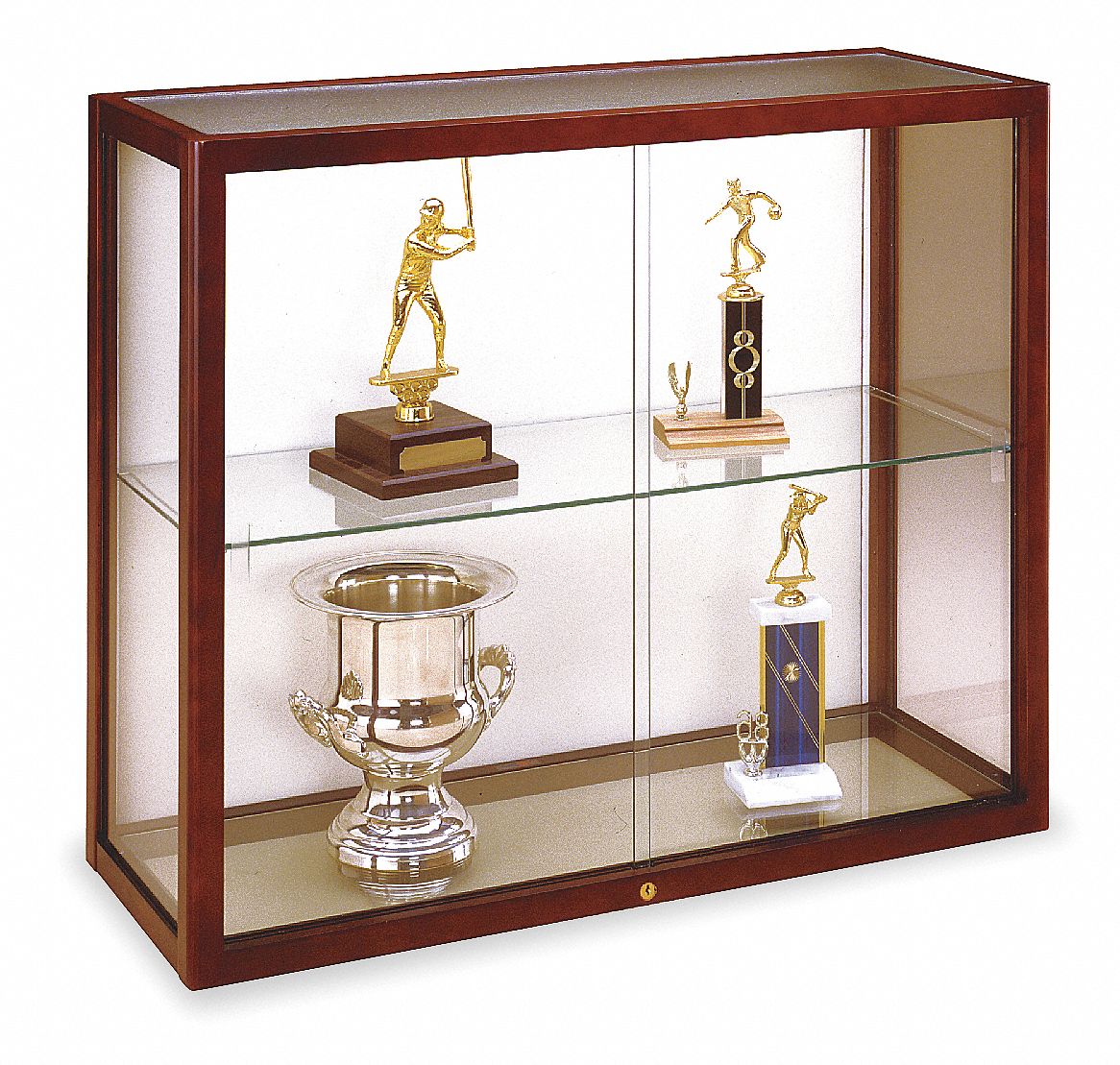 Wall Mounted Display Case,Honey Maple - Grainger Wall Mounted Display Case,Honey Maple - Grainger