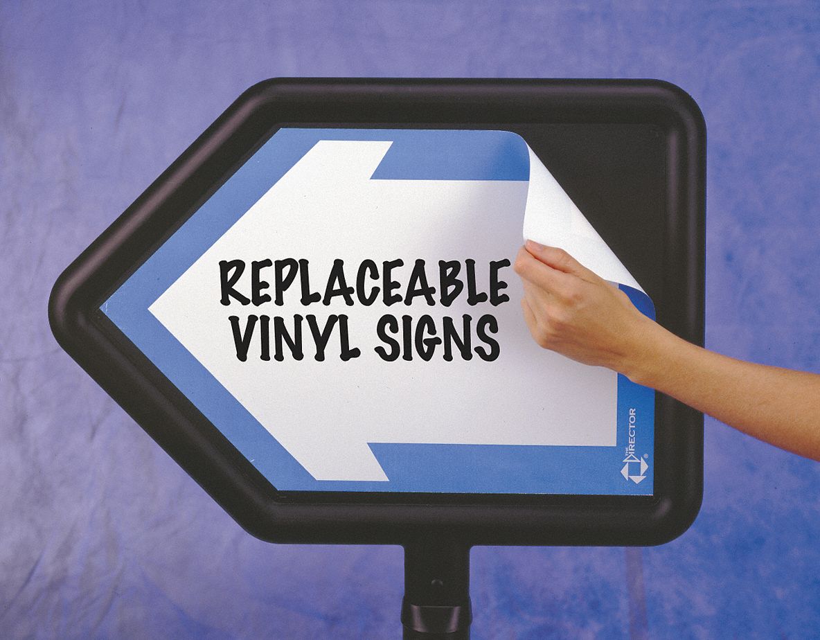 20 in H x 13 1/8 in W Optic Blue Directional Sign Replacement Style ...