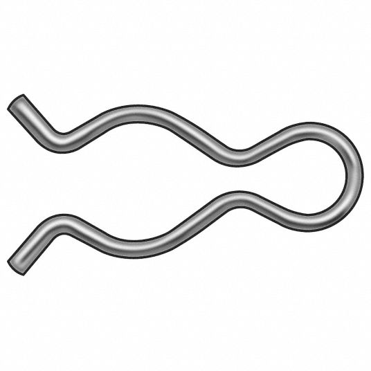 Cotter Pin, Hairpin, Stainless Steel, 18-8, Plain, 1/32 in Pin Dia., 5/ ...