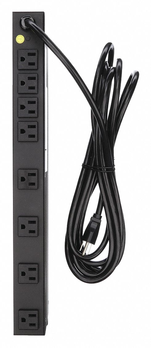 POWER FIRST, 125V AC, 8 Outlets, Surge Protected Power Distribution ...