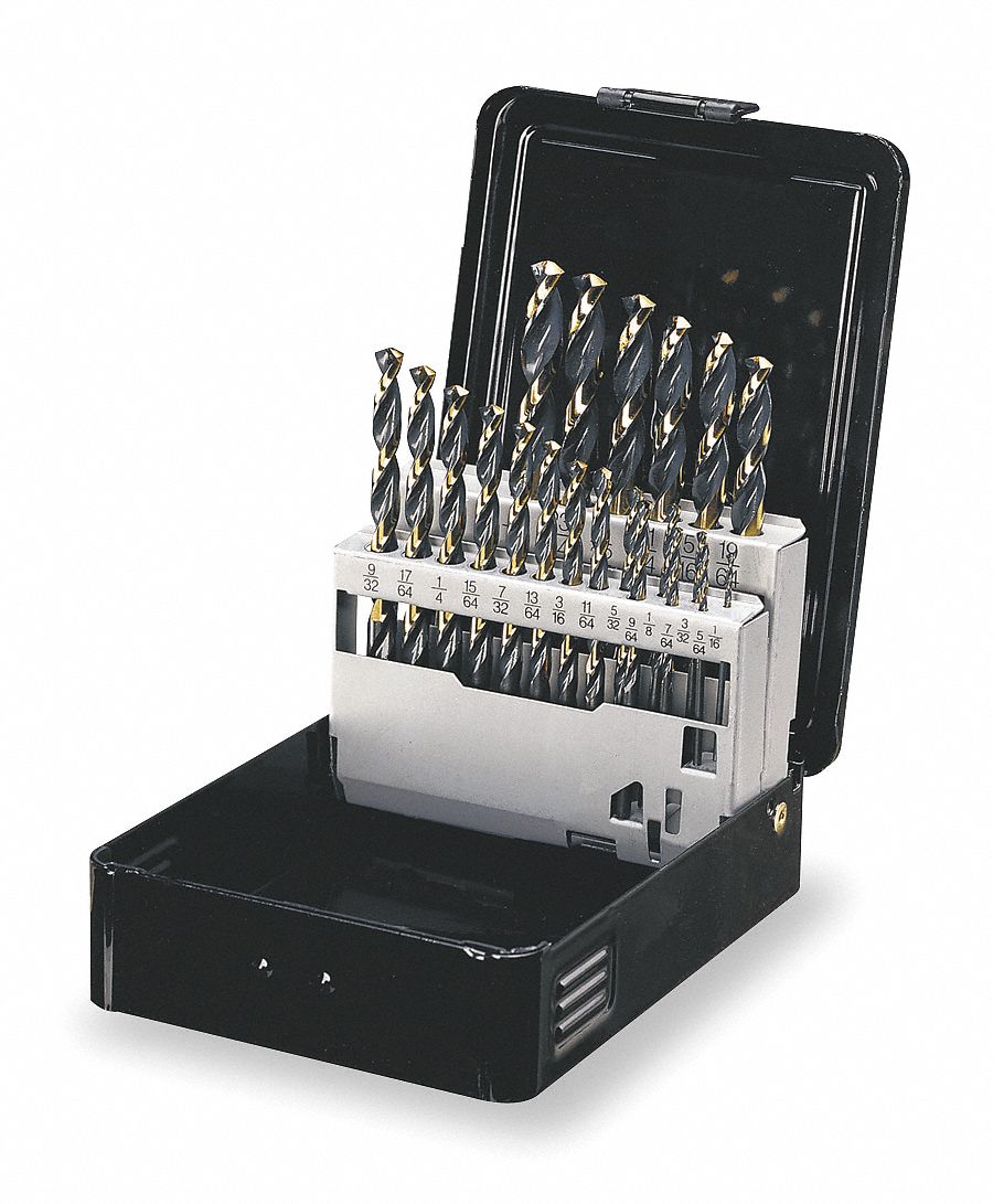 Jobber Drill Bit Set, Drill Bit Point Angle 135° - Grainger