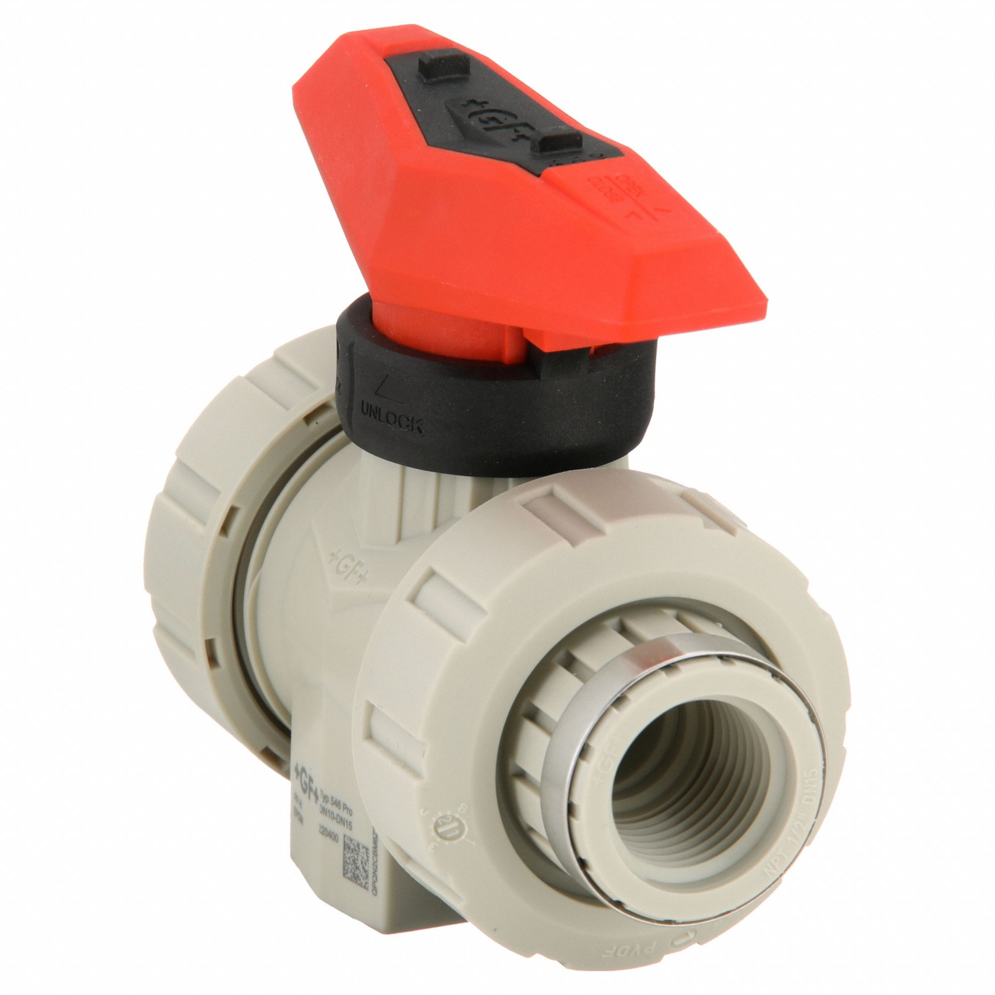 GF PIPING SYSTEMS, 1/2 in, Polypropylene, Manual Two-Way Ball Valve ...
