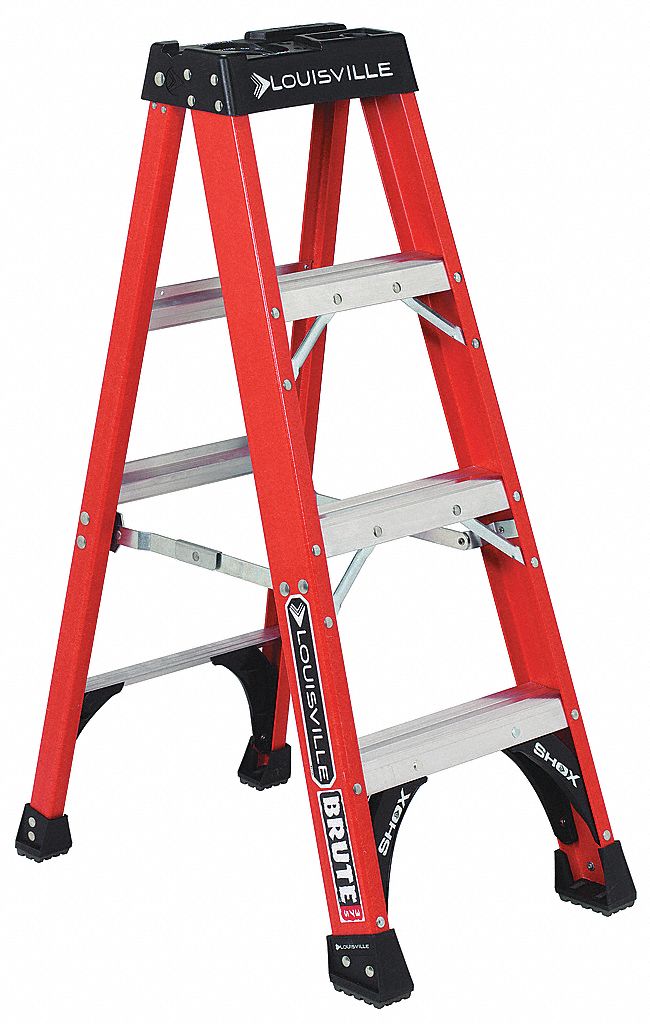 LOUISVILLE LADDER, 4 ft Ladder Size, Fiberglass, Stepladder - 1CMR3 ...